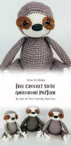5 Amigurumi sloth Free Pattern Ideas - Carolinamontoni.com