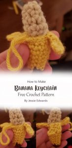 Easy Banana Keychain Free Amigurumi Pattern Ideas - Carolinamontoni.com