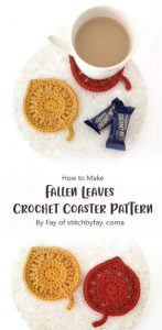 6 Easy Crochet Leaf Coaster Free Pattern Ideas - Carolinamontoni.com