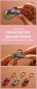 Easy Flip Flop Keychain Free Crochet Pattern Ideas - Carolinamontoni.com