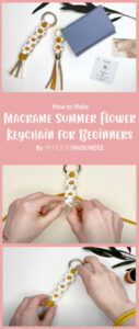 Easy Macrame Flower Keychain Free Pattern Ideas - Carolinamontoni.com