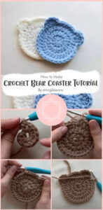7 Cutie Bear Coaster Free Crochet Pattern Ideas - Carolinamontoni.com