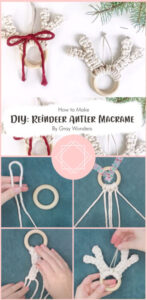 DIY Macrame Reindeer Christmas Ornaments Free Ideas - Carolinamontoni.com