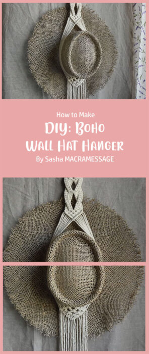 5 Macrame Hat Hanger Free Pattern and Tutorial Ideas - Carolinamontoni.com