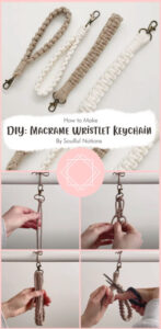 5 DIY Macrame Wristlet Keychain Free Tutorial Ideas - Carolinamontoni.com