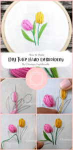 How to Embroidery Tulip - Free Tutorial Ideas - Carolinamontoni.com