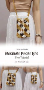 How to Make Macrame Phone Bag - Free Ideas - Carolinamontoni.com