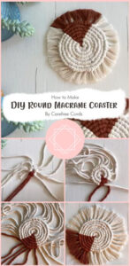 5 DIY Macrame Round Coaster Free Tutorial Ideas - Carolinamontoni.com