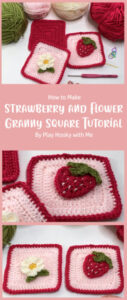 Easy Strawberry Granny Square Free Crochet Pattern Ideas - Carolinamontoni.com
