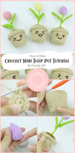 Beautiful Tulip Pot Free Amigurumi Crochet Pattern & Tutorial Ideas - Carolinamontoni.com