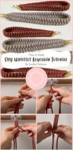 5 DIY Macrame Wristlet Keychain Free Tutorial Ideas - Carolinamontoni.com