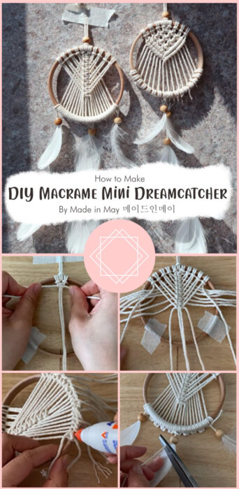 DIY Macrame Mini Dreamcatcher Free Tutorial Ideas - Carolinamontoni.com