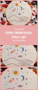 Space Embroidery (Planets, Moon, Stars) - Free Tutorial Ideas ...
