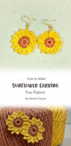 Beautiful Sunflower Earring Free Crochet Tutorial Ideas ...