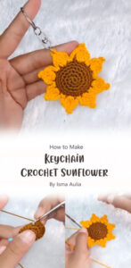 Beautiful Sunflower Keychain Free Crochet Pattern and Tutorial Ideas ...