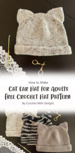 Cute Hat with Cat Ear Free Crochet Pattern & Tutorial Ideas ...