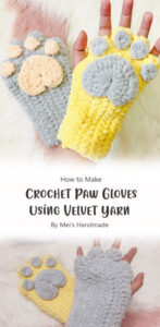 Cute Cat Paw Fingerless Gloves Free Crochet Pattern & Tutorial Ideas ...