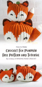 Cute Fox Pumpkin Free Crochet Pattern Ideas - Carolinamontoni.com