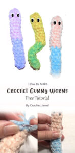Easy Gummy Worm Free Crochet Pattern & Tutorial Ideas - Carolinamontoni.com