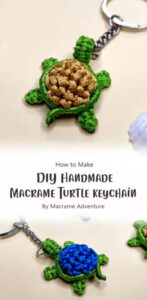 DIY Macrame Turtle & Turtle keychain - Free Tutorial Ideas - Carolinamontoni.com