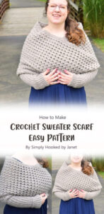 Stylish Scarf with Sleeves Free Crochet Pattern Ideas - Carolinamontoni.com
