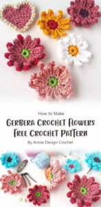 4 Gerbera Flower Free Crochet Pattern Ideas - Carolinamontoni.com