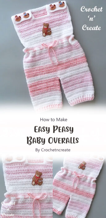 6 Baby Overalls Free Crochet Pattern & Tutorial Ideas - Carolinamontoni.com