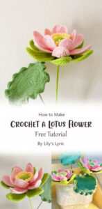 Beautiful Lotus Flower Free Crochet Tutorial Ideas - Carolinamontoni.com