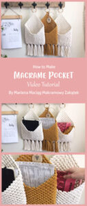 5 DIY Macrame Pocket Wall Hanging Free Tutorial Ideas - Carolinamontoni.com