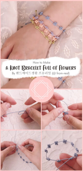 5 DIY Macrame Flower Bracelet Free Tutorial Ideas - Carolinamontoni.com