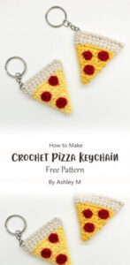 Easy Pizza Keychain Free Crochet Pattern Ideas - Carolinamontoni.com