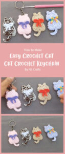 Cute Cat Keychain Free Crochet Tutorial Ideas - Carolinamontoni.com