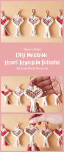 Make It Personal: DIY Macrame Heart Keychain Free Tutorial Ideas (Part ...