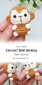 Mini Monkey Keychain Free Crochet Tutorial Ideas - Carolinamontoni.com