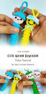 Easy Crochet Worm Keychain Free Tutorial Ideas - Carolinamontoni.com